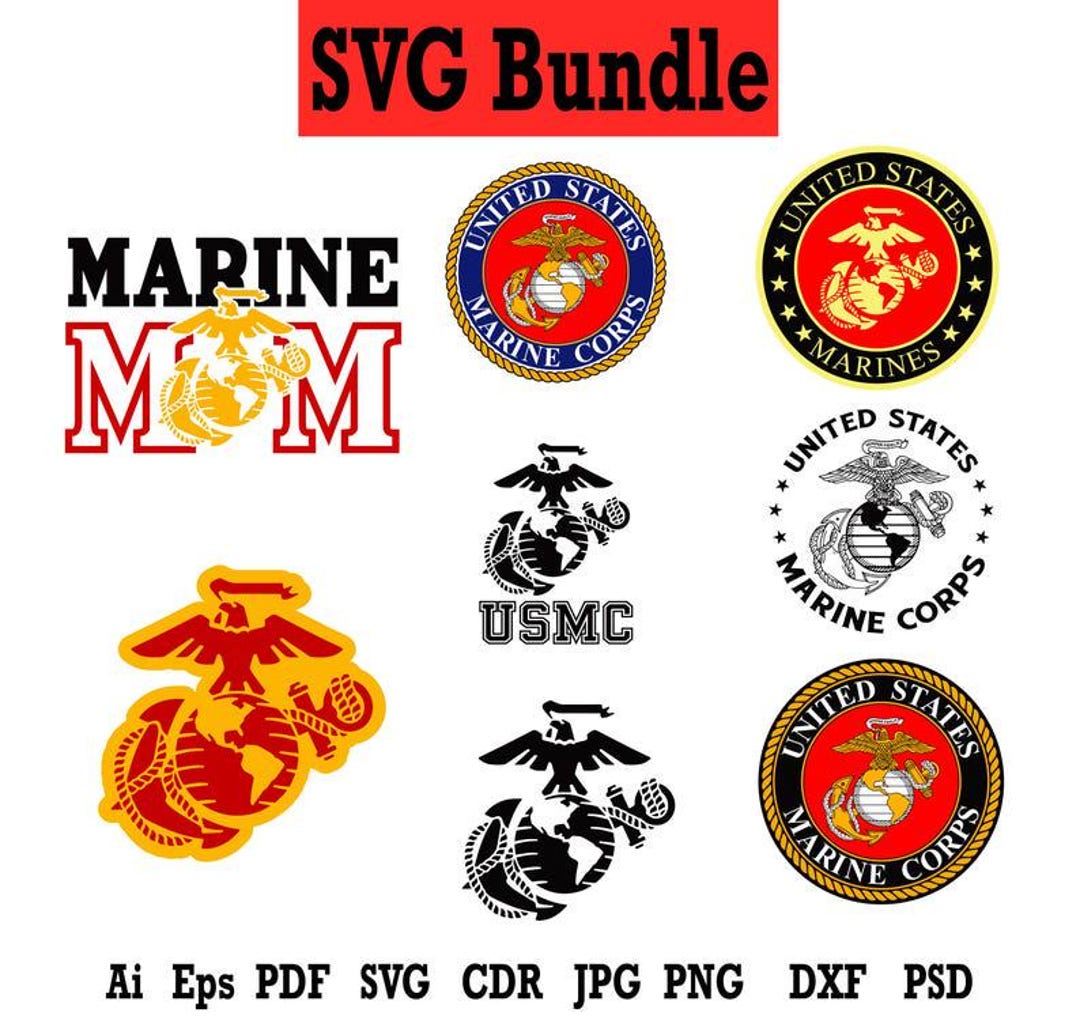 USMC SVG Bundle | Marine Corps Emblem, Marine Mom (digital Download) - Etsy
