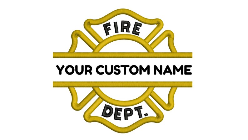Custom Fire Department Embroidery Design | Personalized Firefighter ...