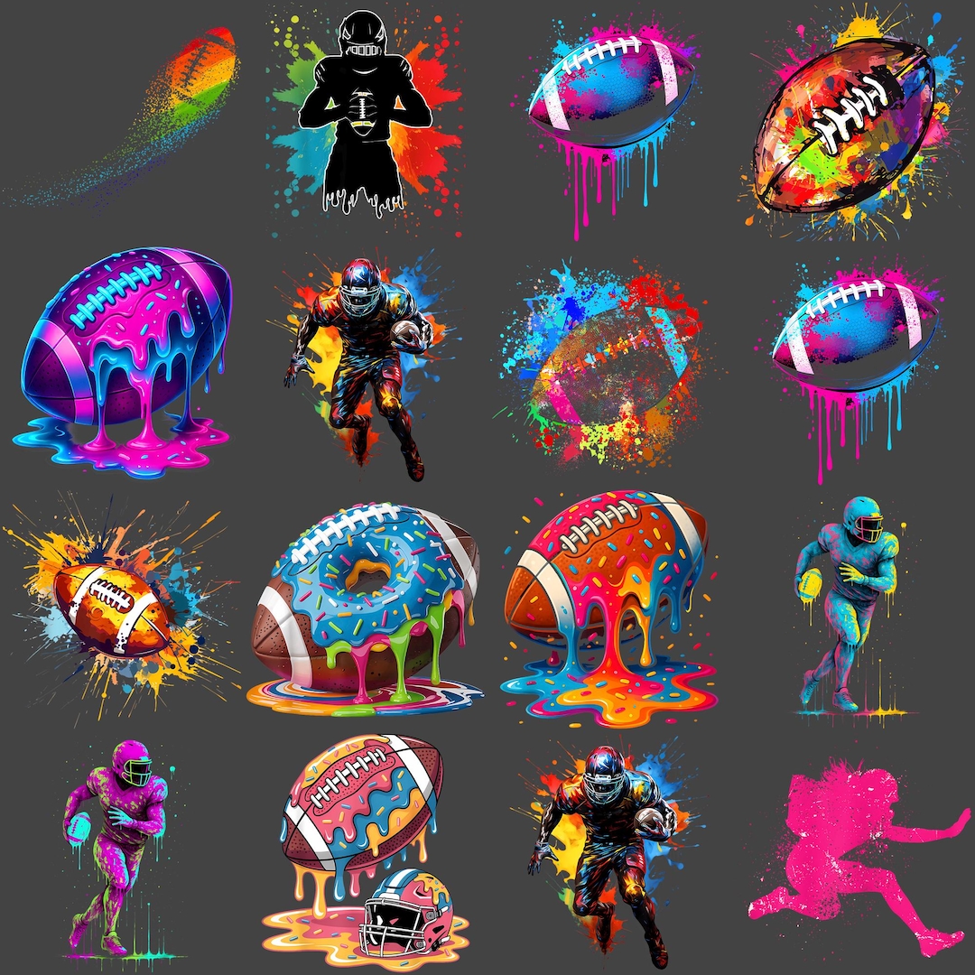 Football Splash Art PNG, Colorful American Football Clipart, Funny ...