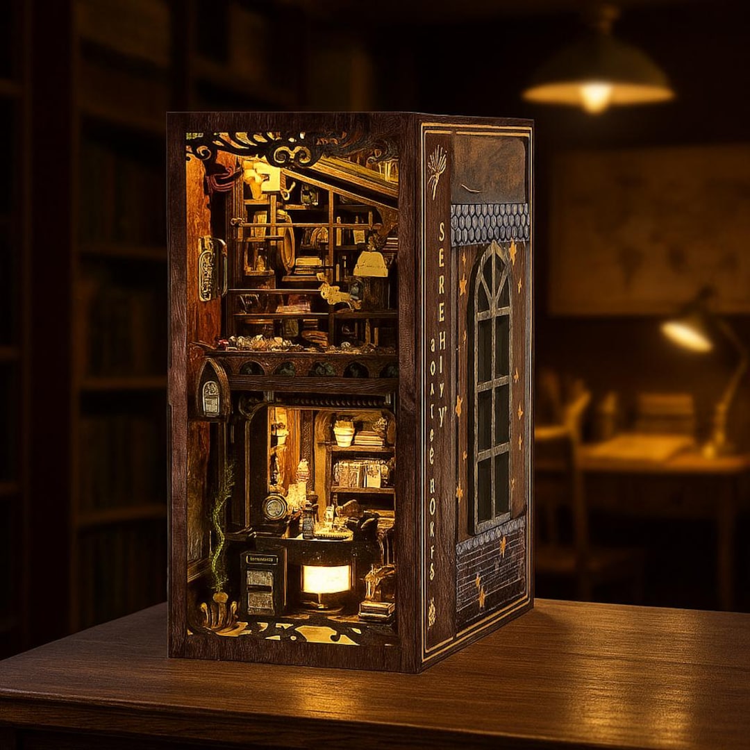 Quiet Cafe Booknook DIY Kitminiature Café Scene With Light Cord,3d ...