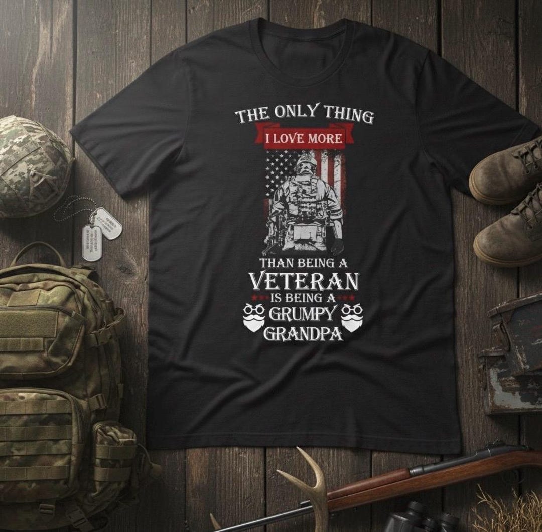 Grumpy Veteran Grandpa Shirt: Funny Grandkids Gift - Etsy