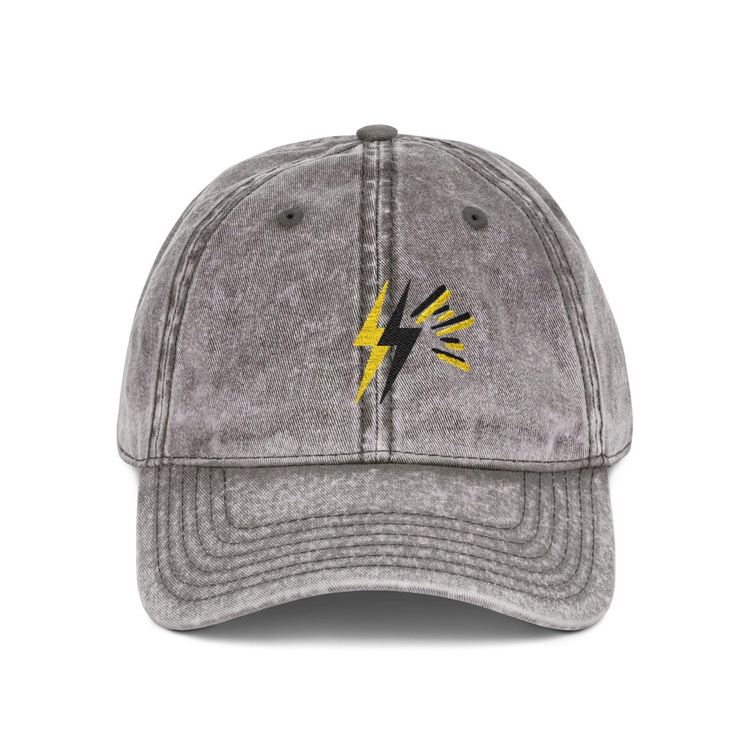 Embroidered Charcoal Vintage Cap - Etsy