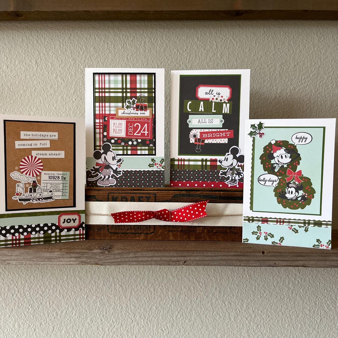 Classic Cartoon Mouse Christmas Cards-set of Four-steamboat Willie ...