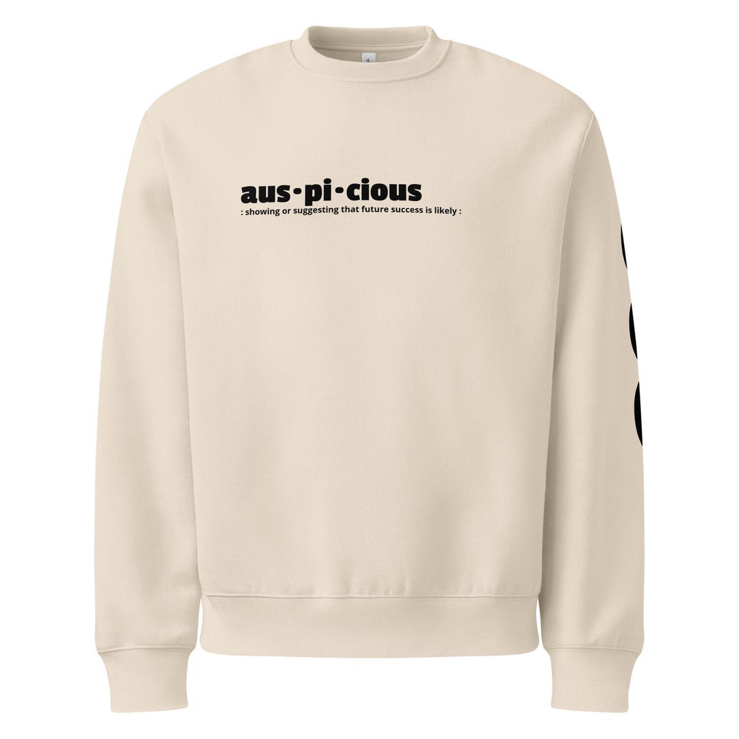 Word and Definition Oversized Heavyweight Sweatshirt Auspicious - Etsy