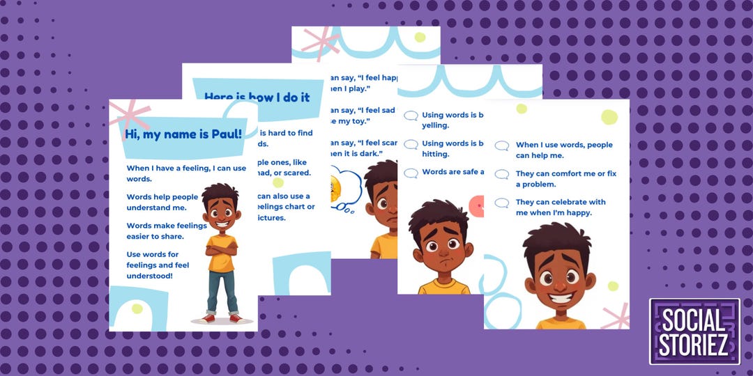 Understanding Emotions Social Story: Using Words to Explain Feelings ...