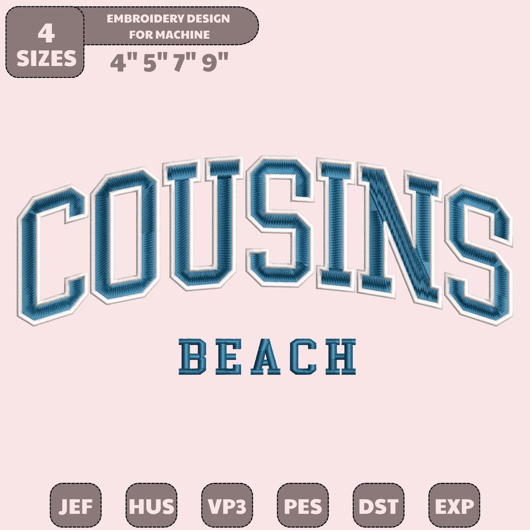 Cousins Beach Embroidery Design for Machine Book Lover Movie Merch ...