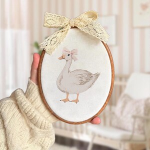 Cute Silly Goose Mini Machine Embroidery Design: Lovely Goose With Bow ...