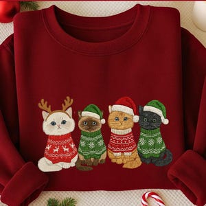 Christmas Cat Embroidery Design Kitten Santa Hat Meowy Christmas ...