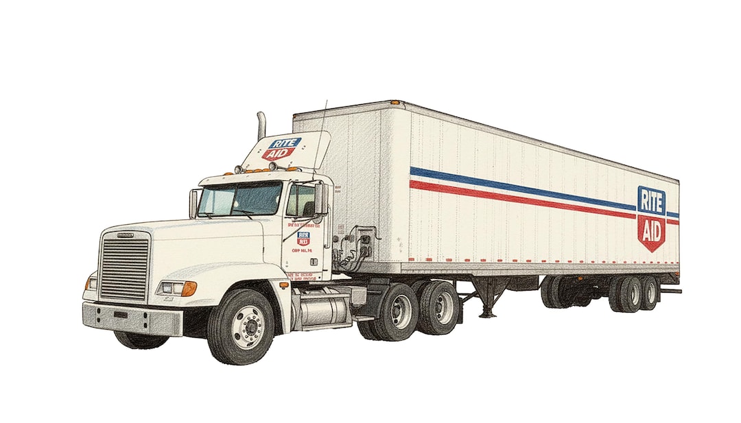 Vintage Rite Aid Freight Truck Art Print | Logistics Decor (digital ...