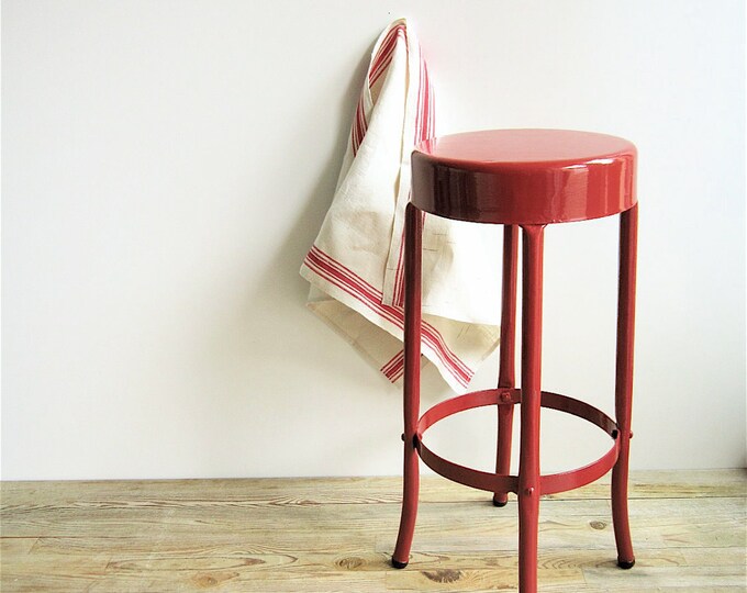 Vintage Industrial Metal Stool - Etsy