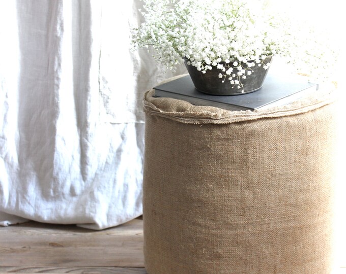 Burlap Stool/pouf - Etsy