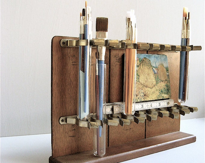 Vintage Wood Metal Stamp Holder - Etsy