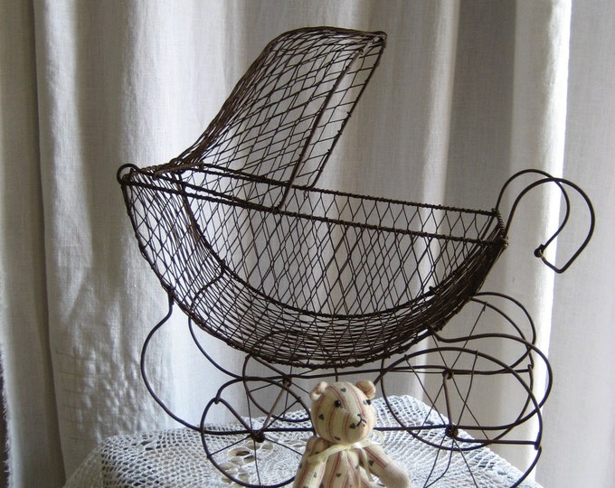 Vintage Large Wire Baby Carriage - Etsy