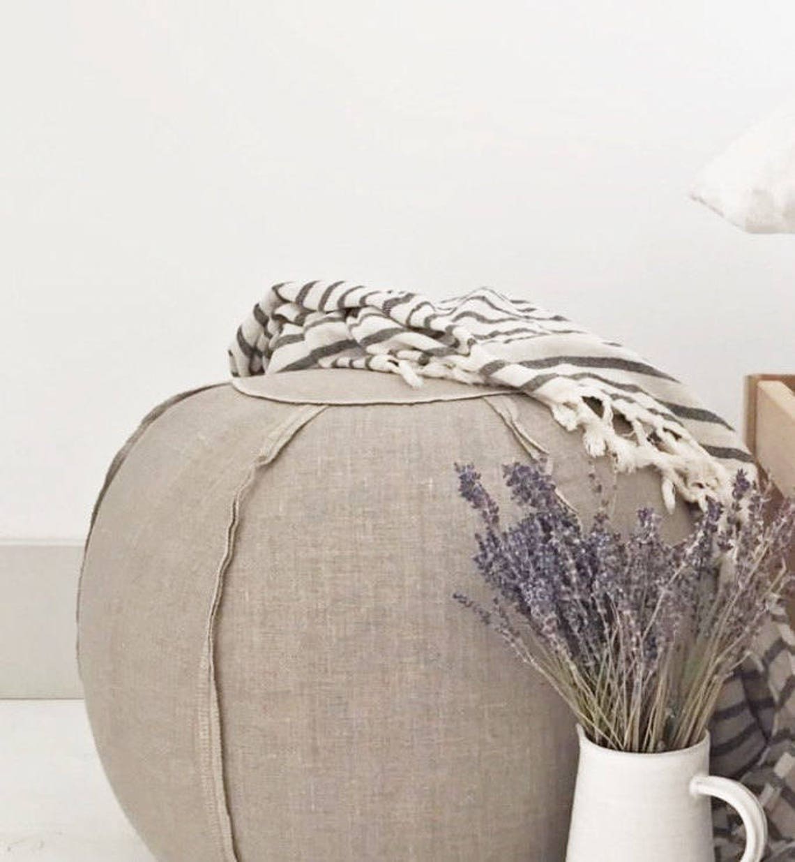 Linen Pouf/ottoman - Etsy