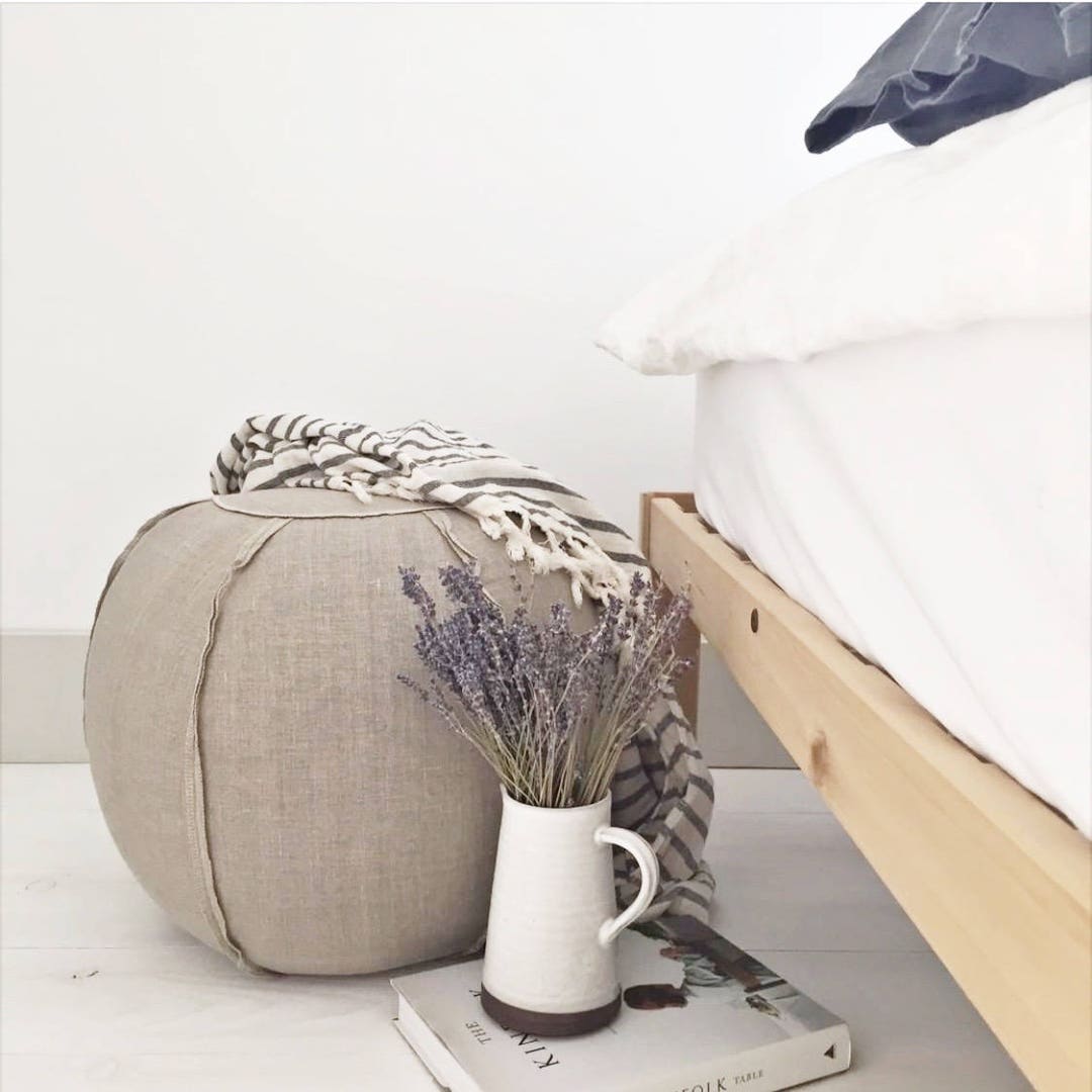 Linen Pouf/ottoman - Etsy