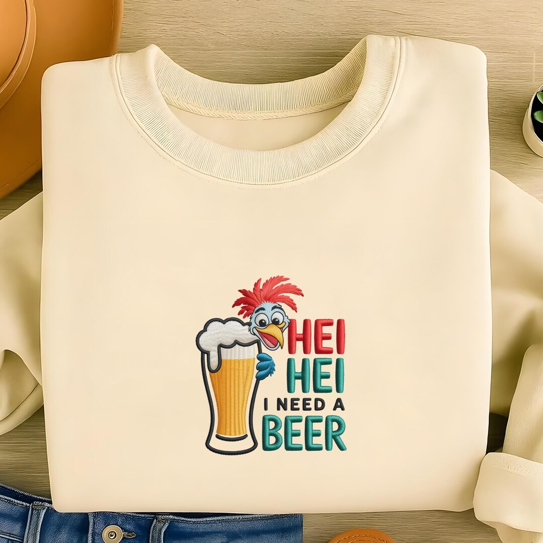Hei Hei Funny Embroidery Design, Disney Drinking Machine Embroidery ...