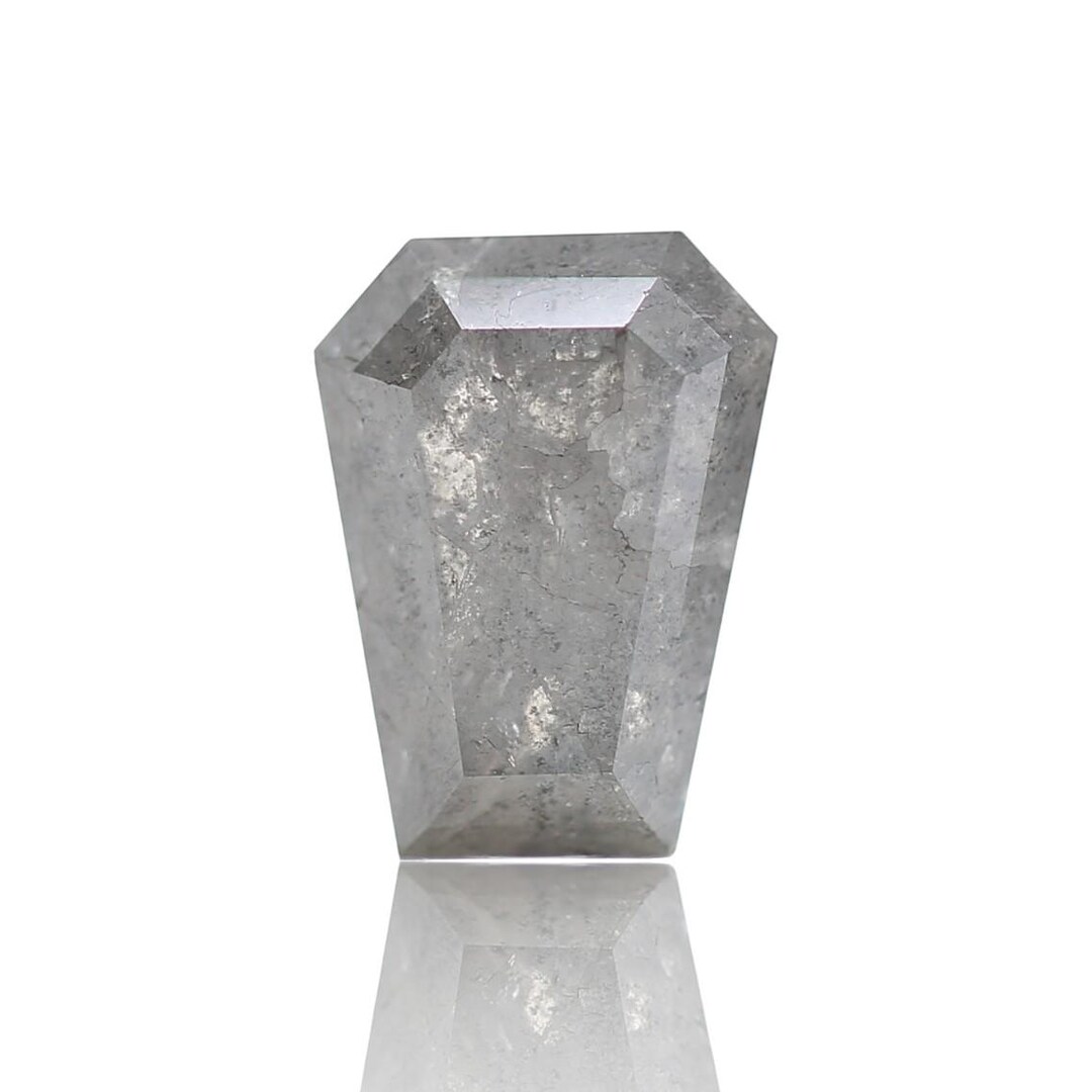 1.30 Carat Gray Coffin Cut Natural Diamond for Gothic Engagement Ring 8 ...