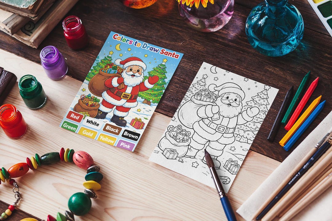 Printable Santa Coloring for Kids | Christmas Coloring Page | Holiday ...