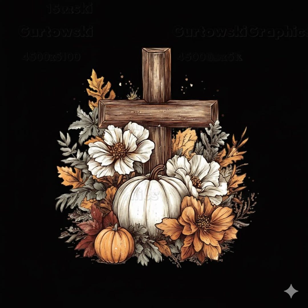 Boho Rustic Floral Pumpkin Cross Fall Jesus, Autumn Pumpkin Floral ...