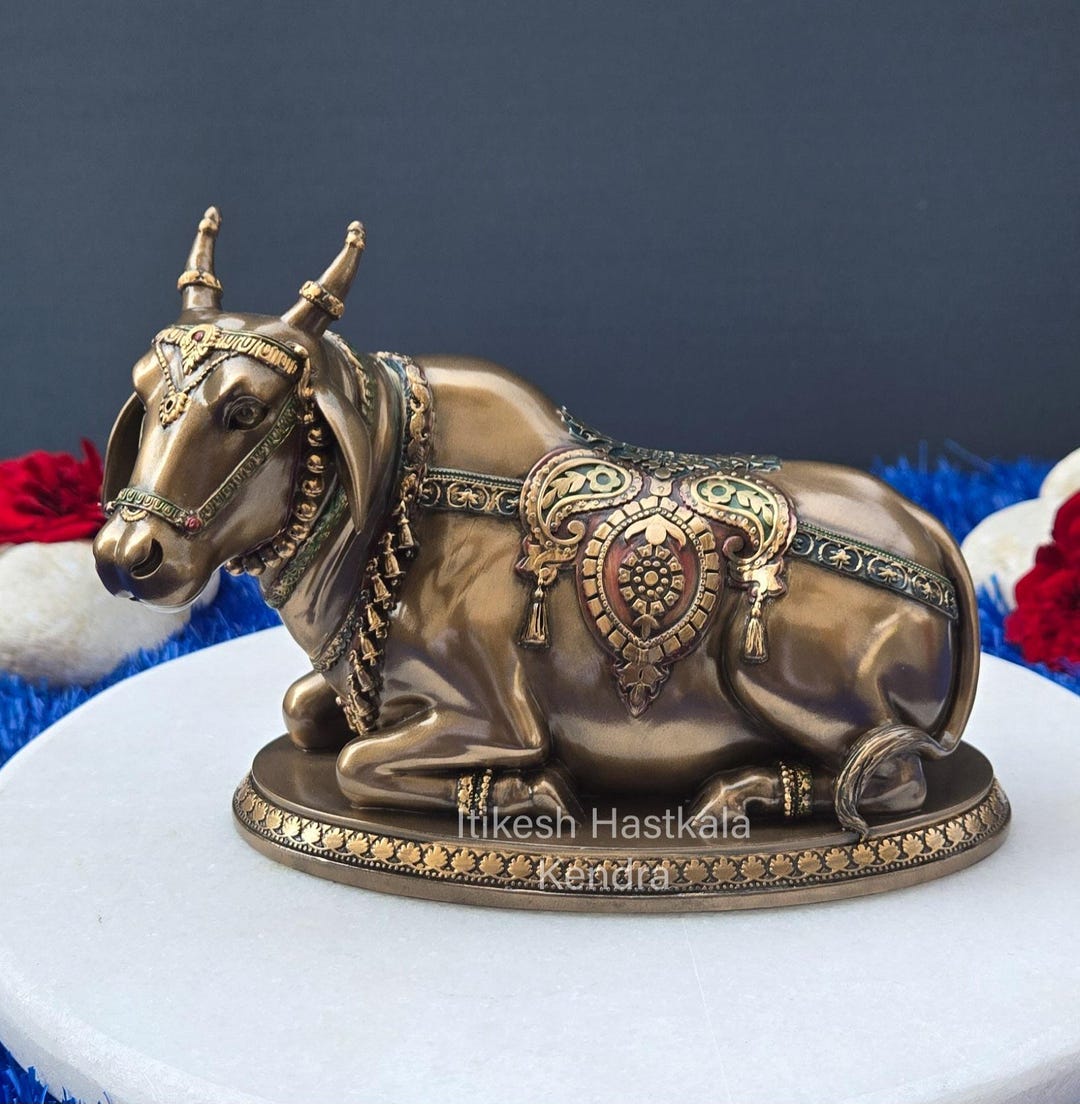 Nandi Statue, 11 CM Bull God, Scared Bull, Sitting Nandi, Shiv Sevak ...