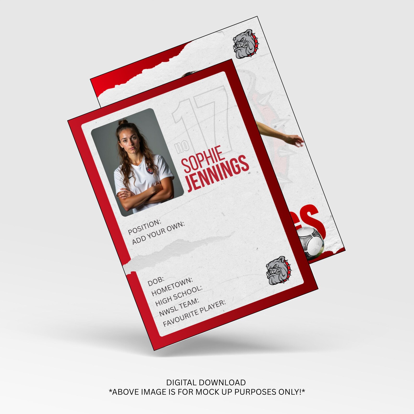 Sports Player Card Template: Customizable Canva Template - Front and ...