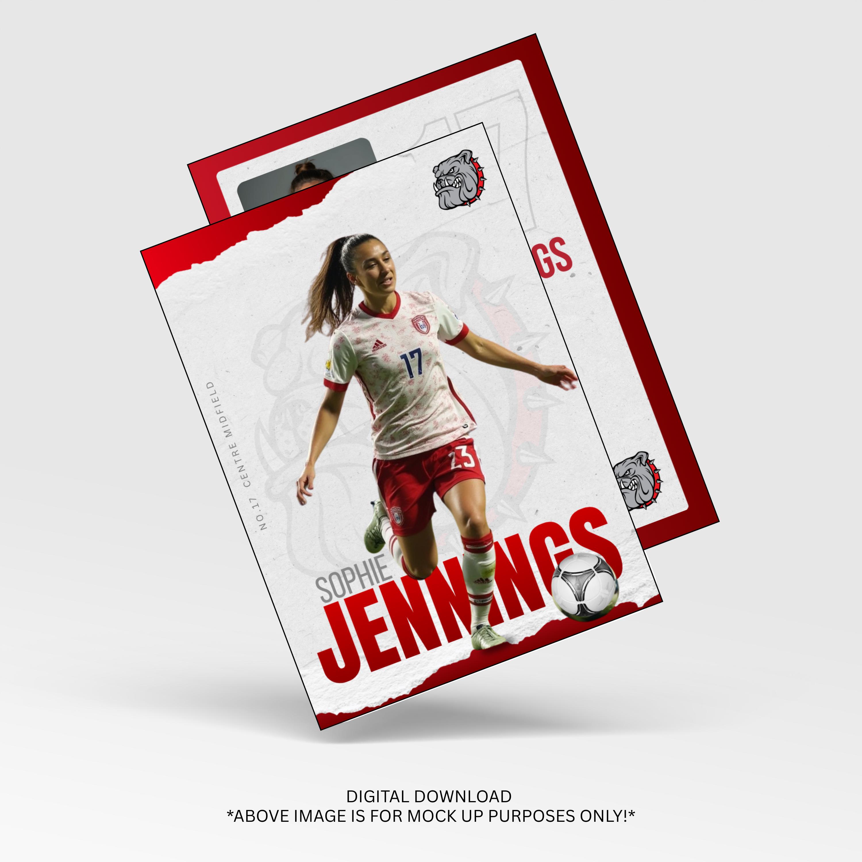 Sports Player Card Template: Customizable Canva Template - Front and ...