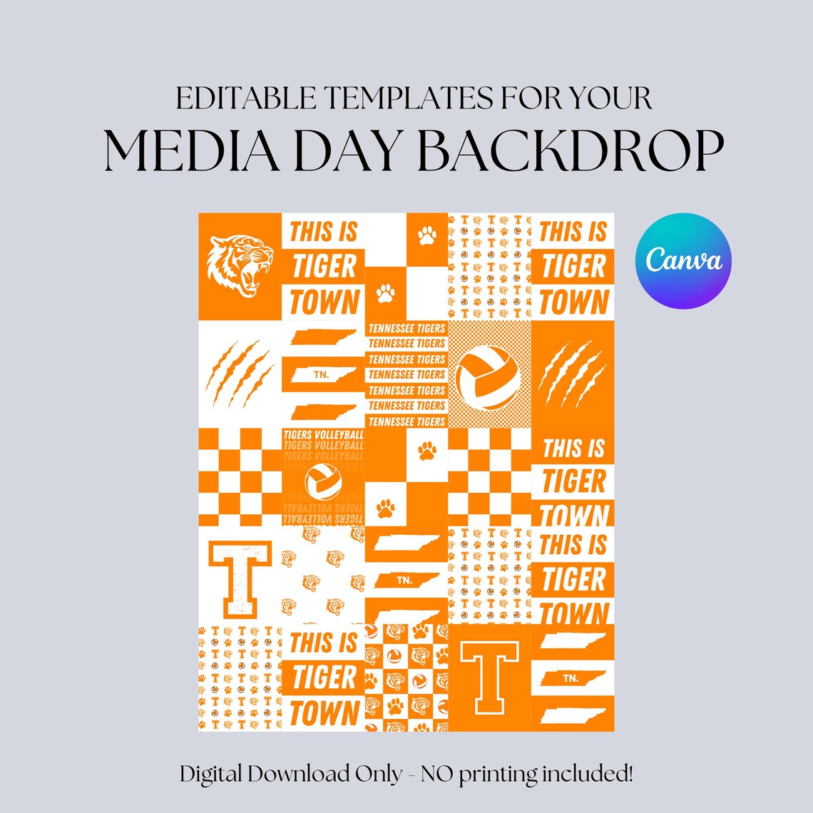Editable Media Day Backdrop Templates: Customizable in Canva (digital ...