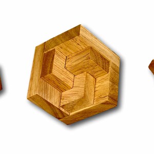 4D Illusion Puzzle, Mind Bending Wooden Desk Puzzle, Optical Illusion ...