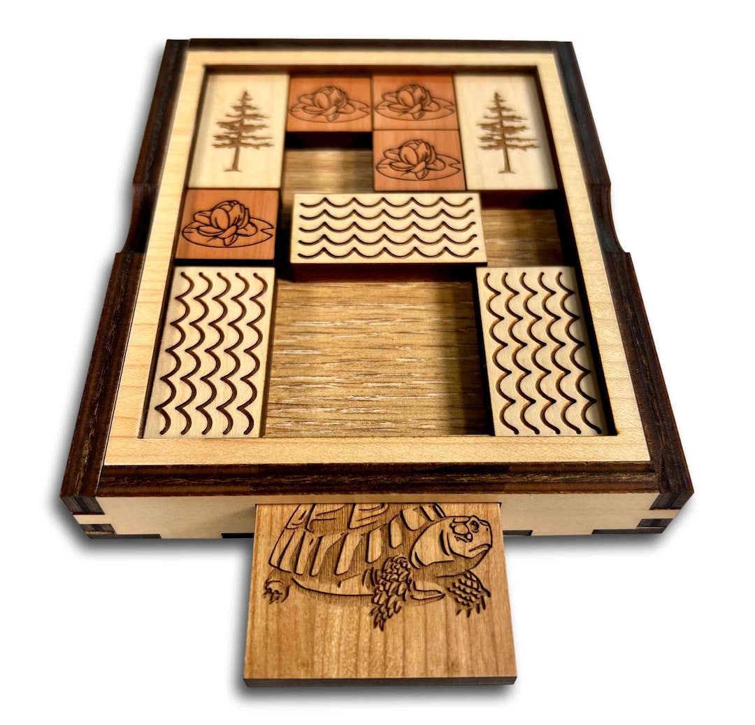 Great Turtle Escape, Wooden Slide Puzzle, Brain Teaser Game, Travel ...