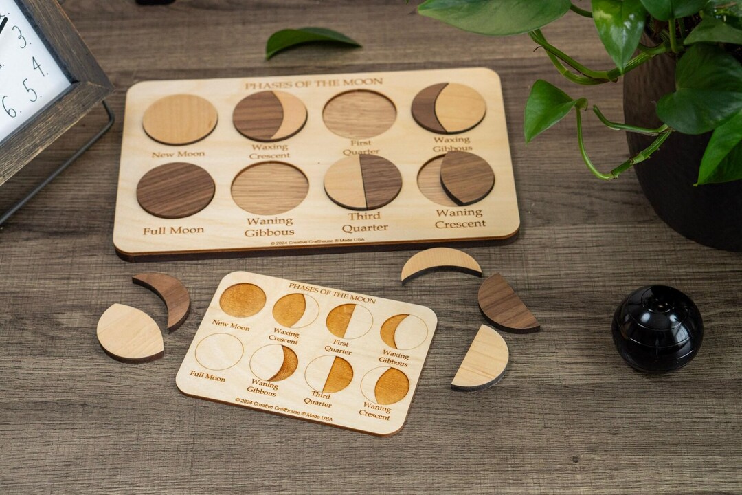 Moon Phase Puzzle, Montessori Moon Puzzle, Tricky Puzzle, Lunar Cycle ...