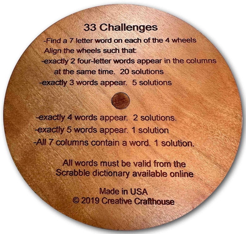 Word Wheel Scramble 74A - Word Search Puzzle - Wooden Puzzle Word ...