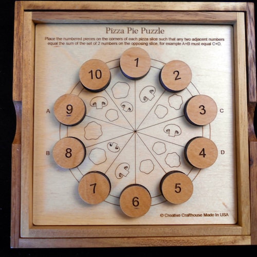 Pizza Pie Puzzle Math and Logic Brain Teaser - Etsy