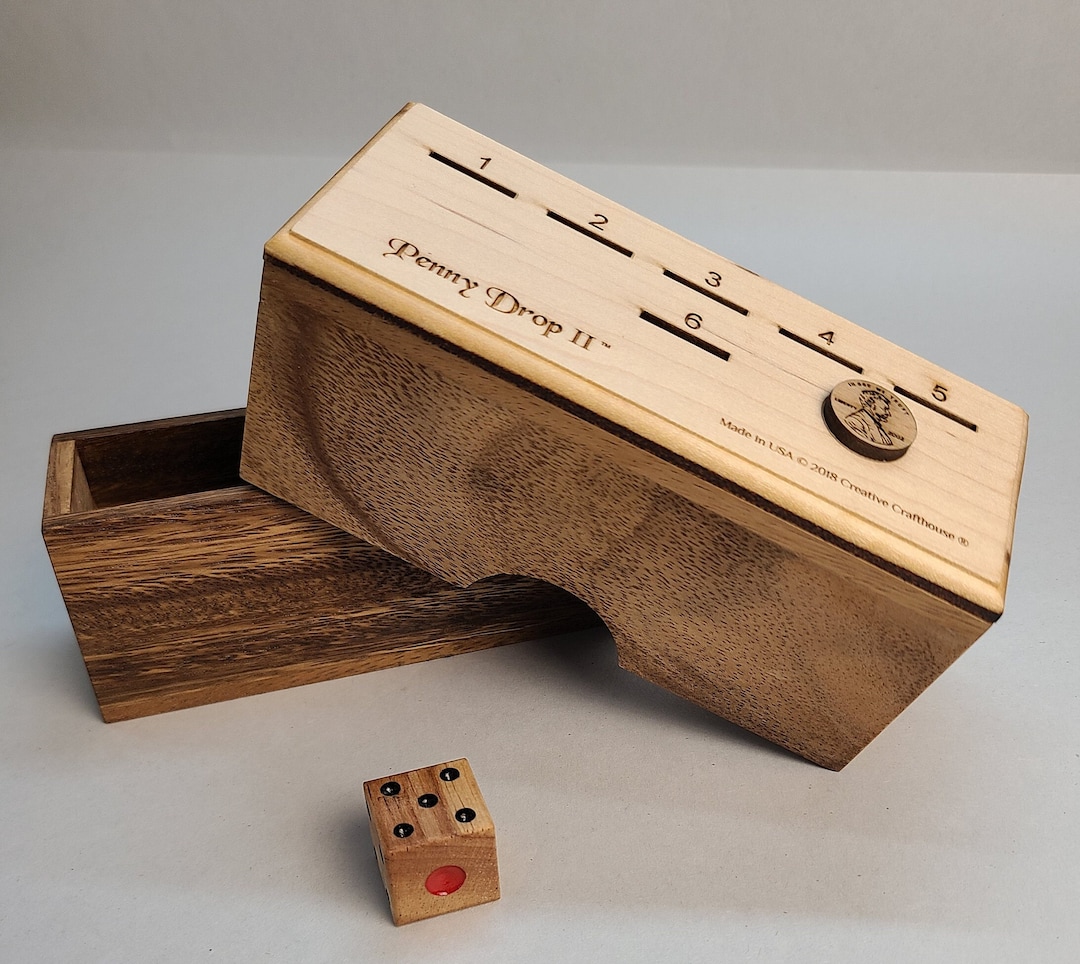 Penny Drop II Wooden Box Game, Bar Games, Family Games, Board Games ...