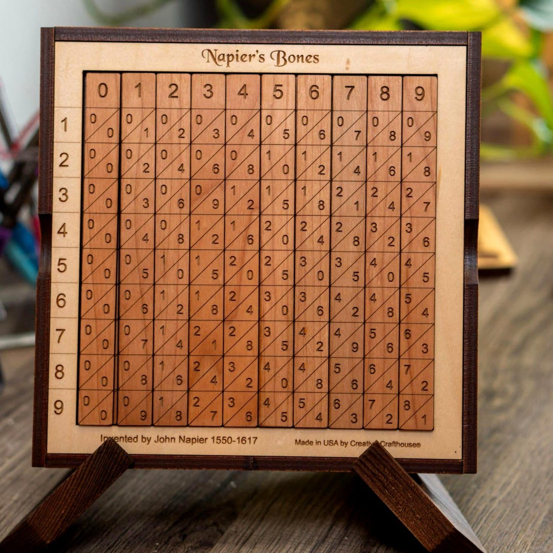 Buy Napiers Bones, Engraved Math Puzzle, Solving Math Problem, Wooden ...