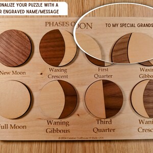 Moon Phase Puzzle, Teach the Lunar Cycle With Our Wooden Phases of the ...