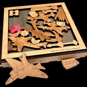 Personalized Gift for Airman, Air Force Challenge Puzzle - Handmade in ...