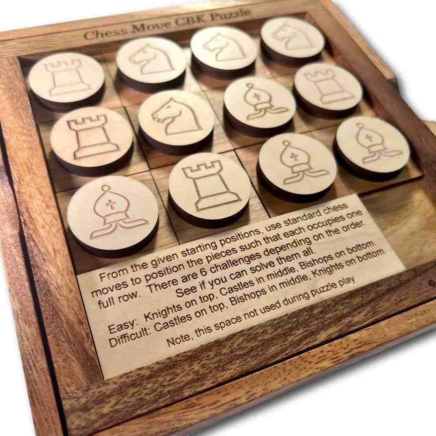 Chess Puzzle, Wooden Brain Teaser, Challenging Puzzle, Fun Chess Puzzle ...
