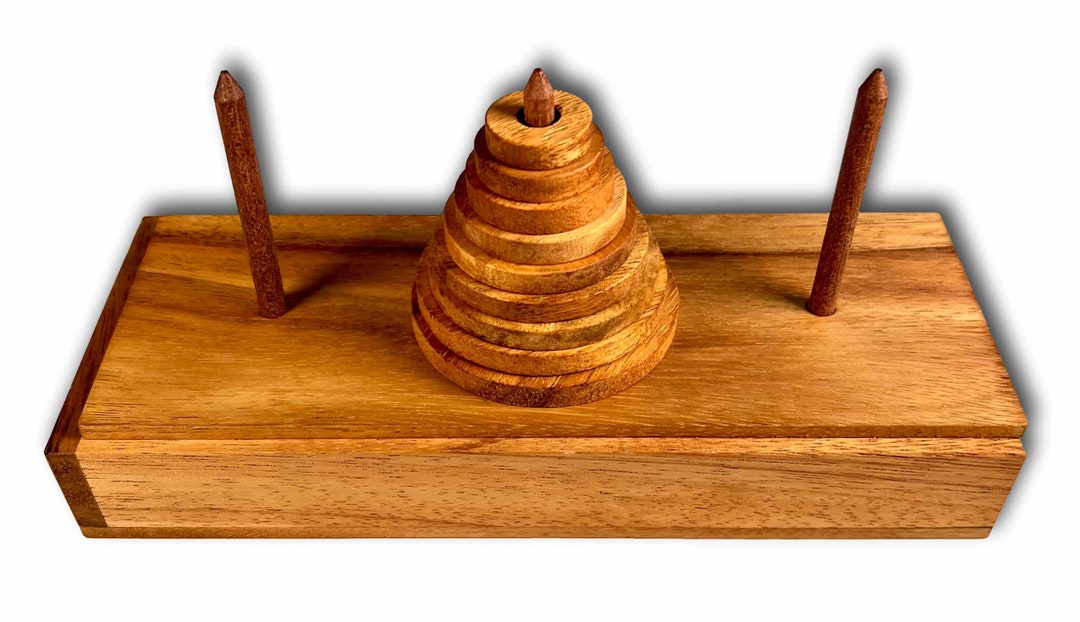 Tower of Hanoi Puzzle, 9 Rings Puzzle, Wooden Puzzle, Hard Puzzle ...