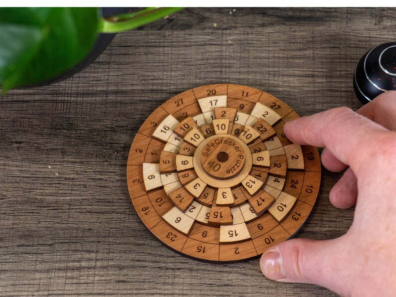 Wood Math Puzzle, Safecracker 40 Puzzle, Rotating Puzzle, STEM Toy ...
