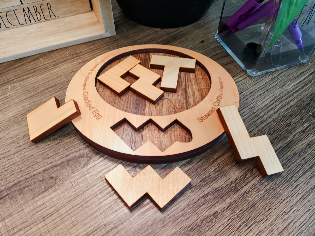 Cracked Egg Wooden Puzzle - Difficult Puzzle for Adults - Unique 6 ...