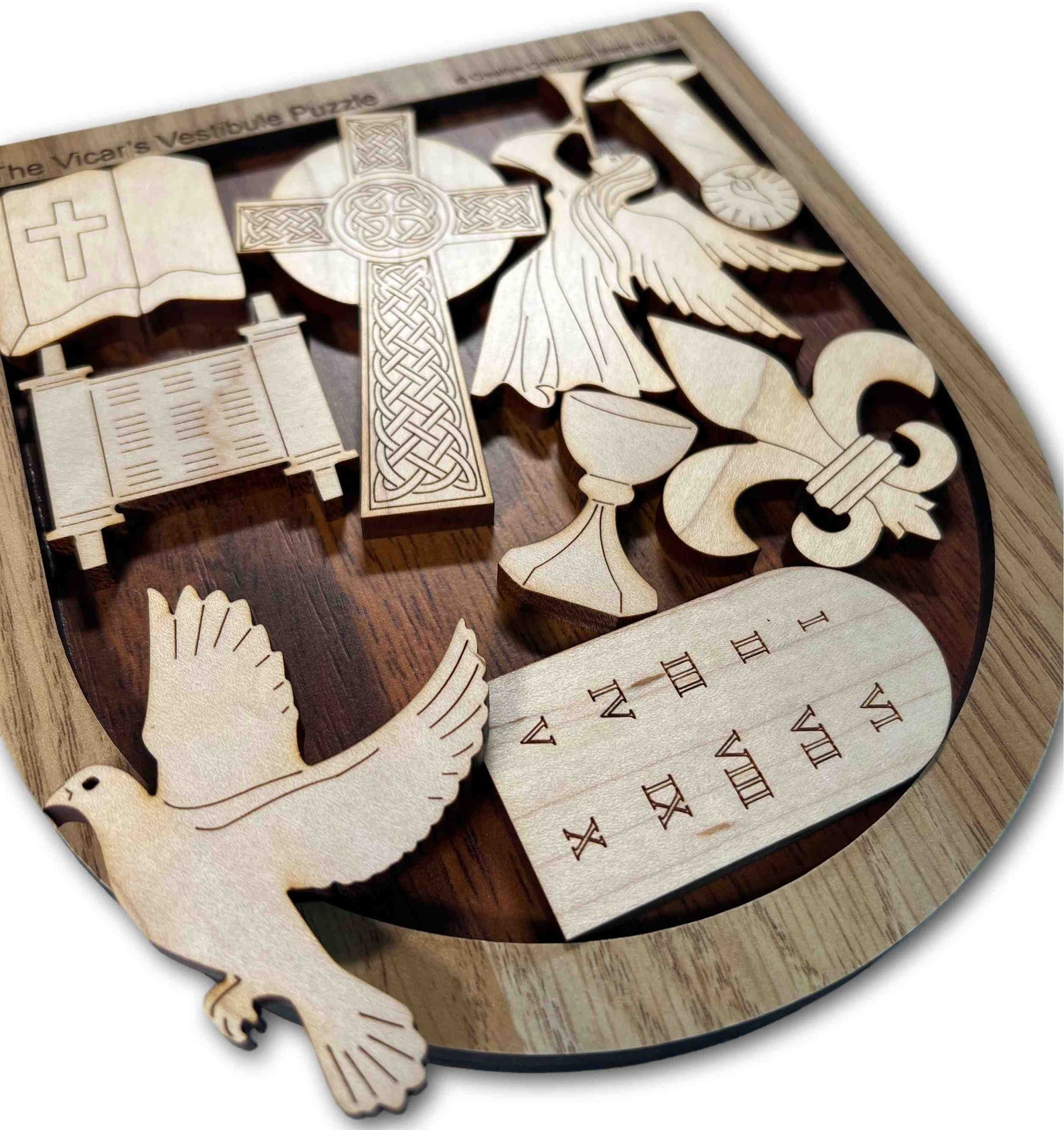Vicars Wood Religous Puzzle - Beautiful Wood Puzzle - Uniqe Gift Made ...