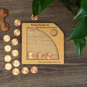 Handcrafted Penny Packer 16 Brain Teaser - Perfect Desk or Coffee Table ...