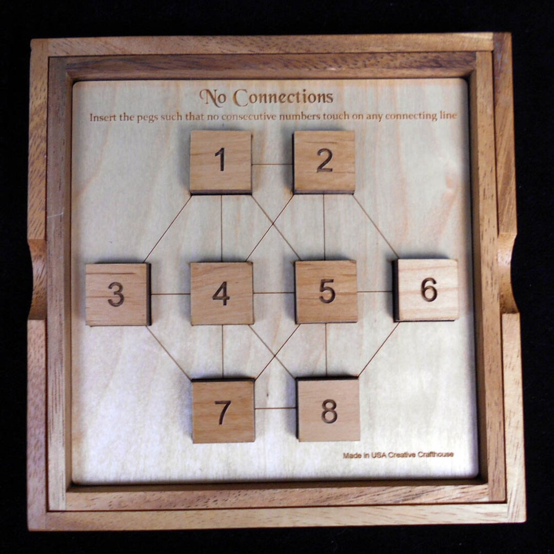 No Connection Wood Logic Puzzle, Intermediate Difficulty Puzzle, Level ...