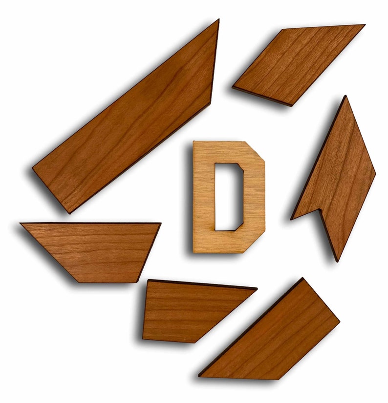 Letter D Puzzle, Wood Brain Teaser, Bar Game, Tangram Puzzle ...