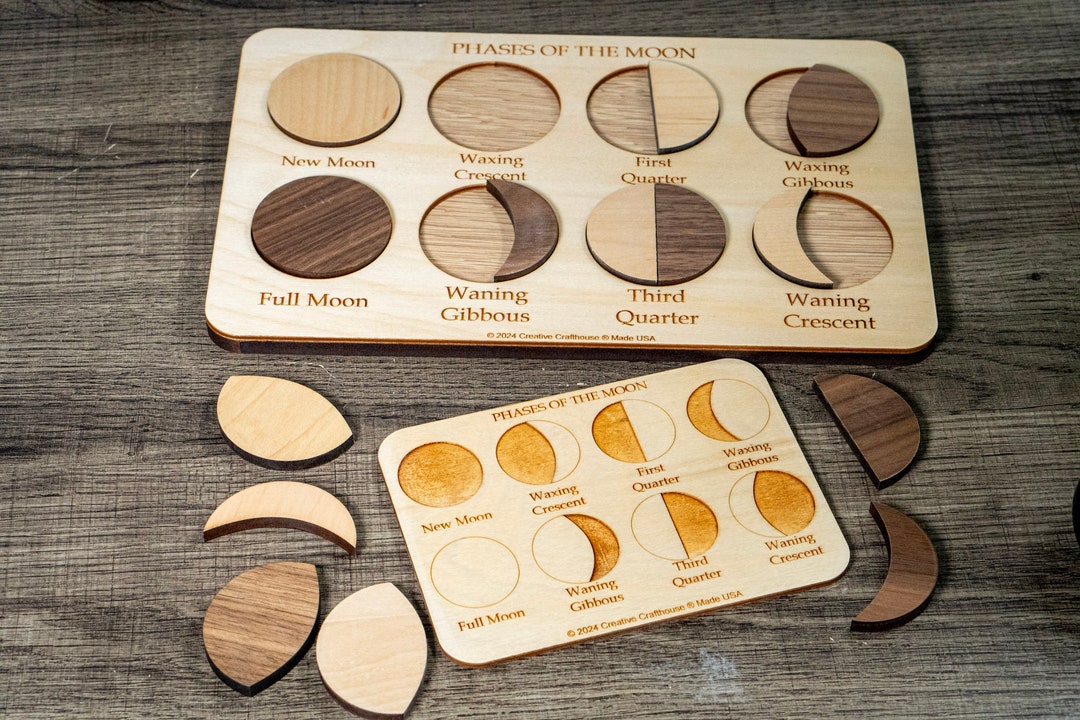 Moon Phase Puzzle, Teach the Lunar Cycle With Our Wooden Phases of the ...
