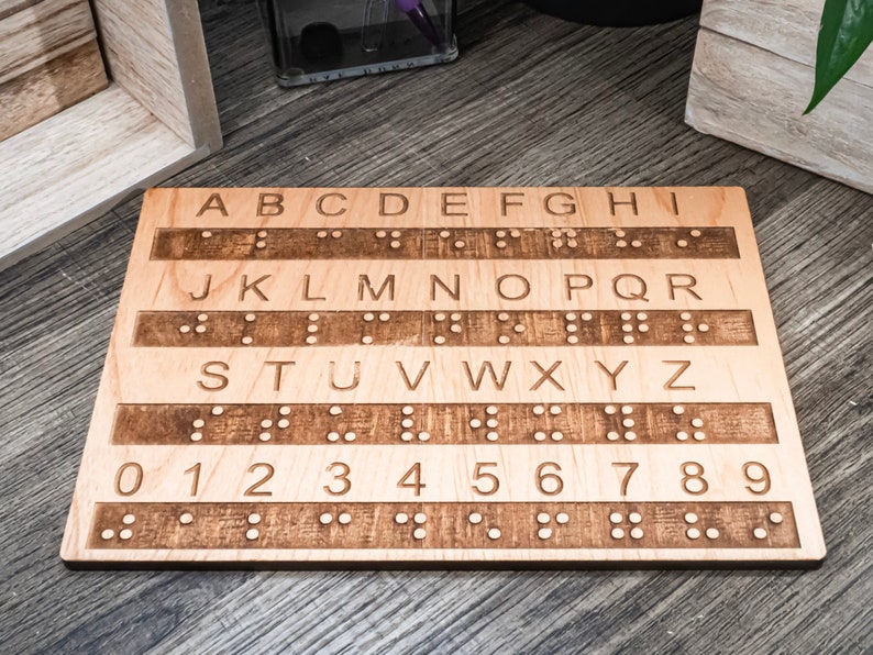 Braille Alphabet and Number Learning Board, Braille Gift, Teaching Tool ...
