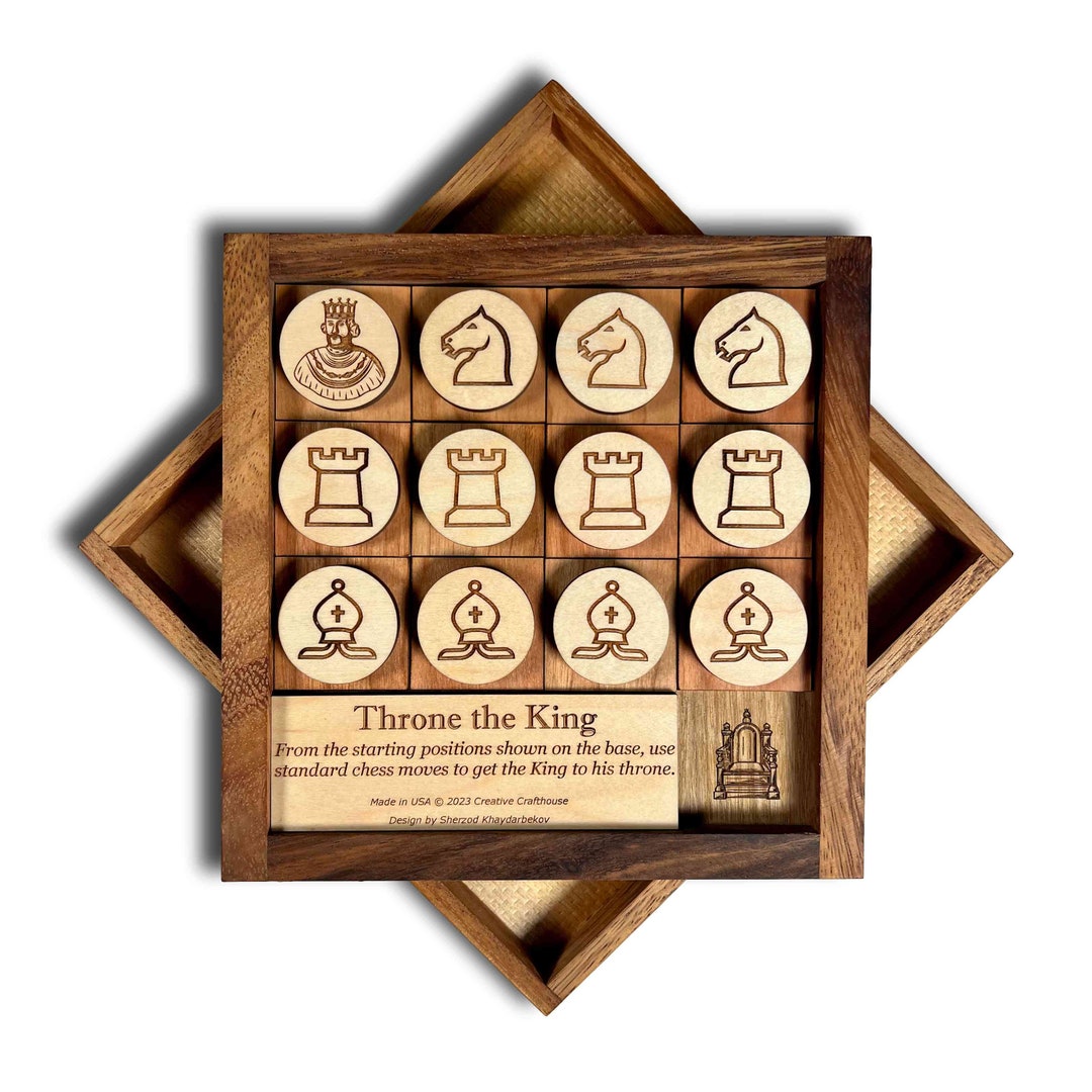 Throne the King Chess Puzzle, Engraved Chess Puzzle, Personalized Chess ...
