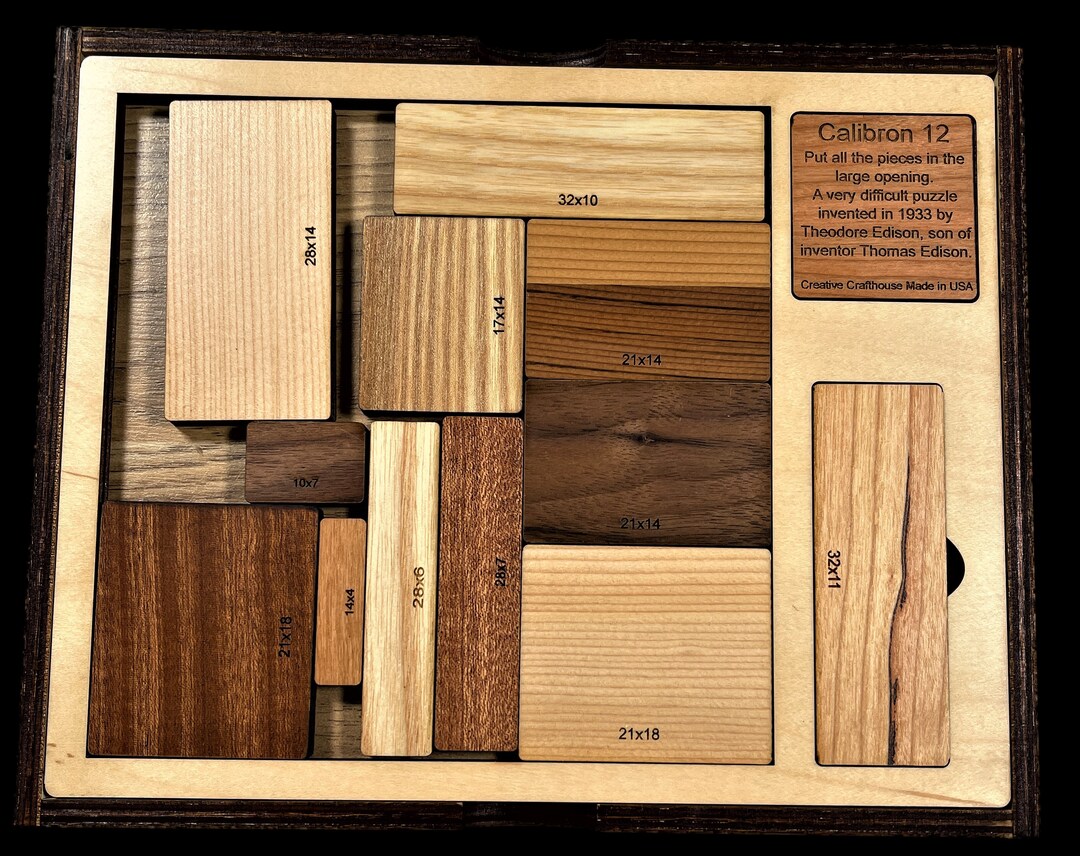 Calibron 12 Puzzle With Cover Extremely Difficult and Challenging Wood ...