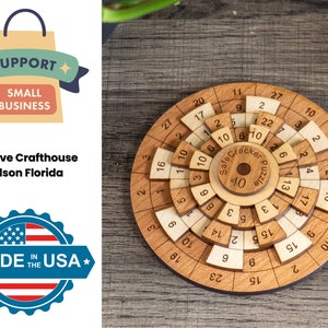 Wood Math Puzzle, Safecracker 40 Puzzle, Rotating Puzzle, STEM Toy ...