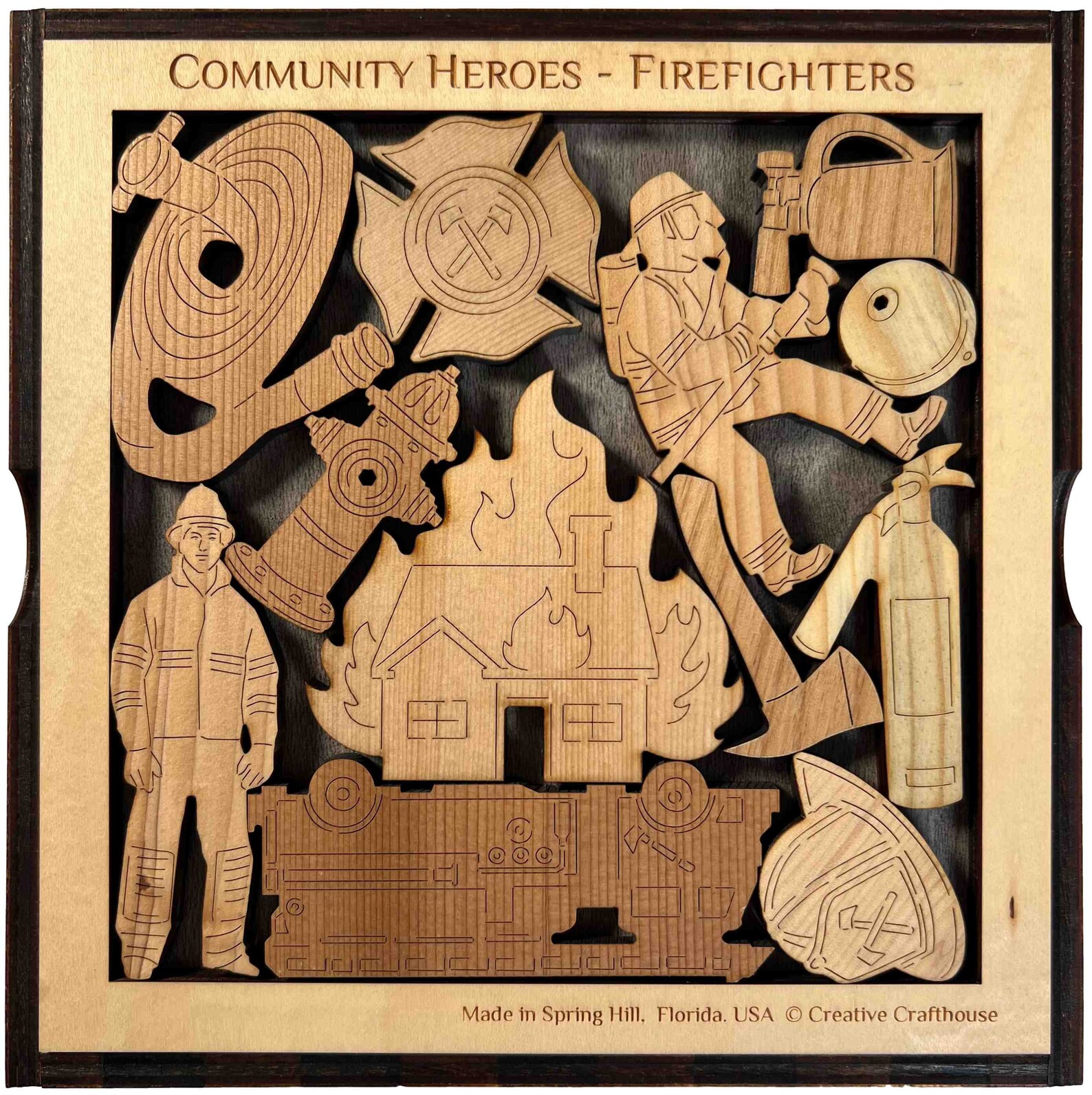 Community Heroes Firefighters Wood Puzzle Brain Teaser - Etsy